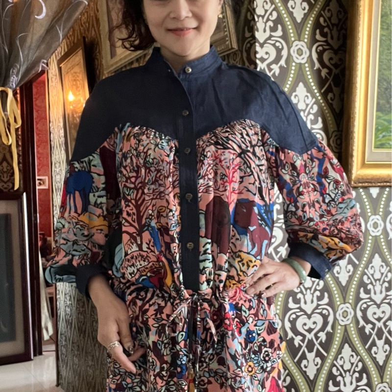 Robyn（M）花卉滾牛仔布料連身褲裝｜PopChill 拍拍圈