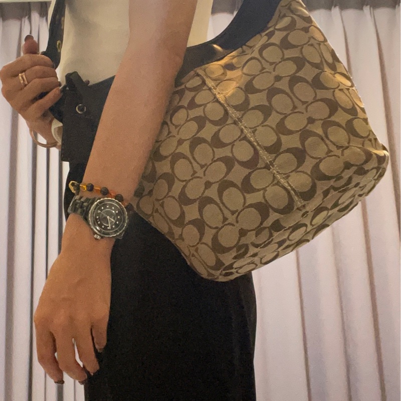 COACH 蔻馳 H0793-11437 CC紋斜背水桶包 手提包 肩背包｜PopChill 拍拍圈