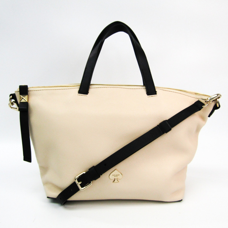 【日本直送】Kate Spade Leroy Street Linsley PXRU4434 女士皮革手提包，單肩包 黑色，象牙色 ...