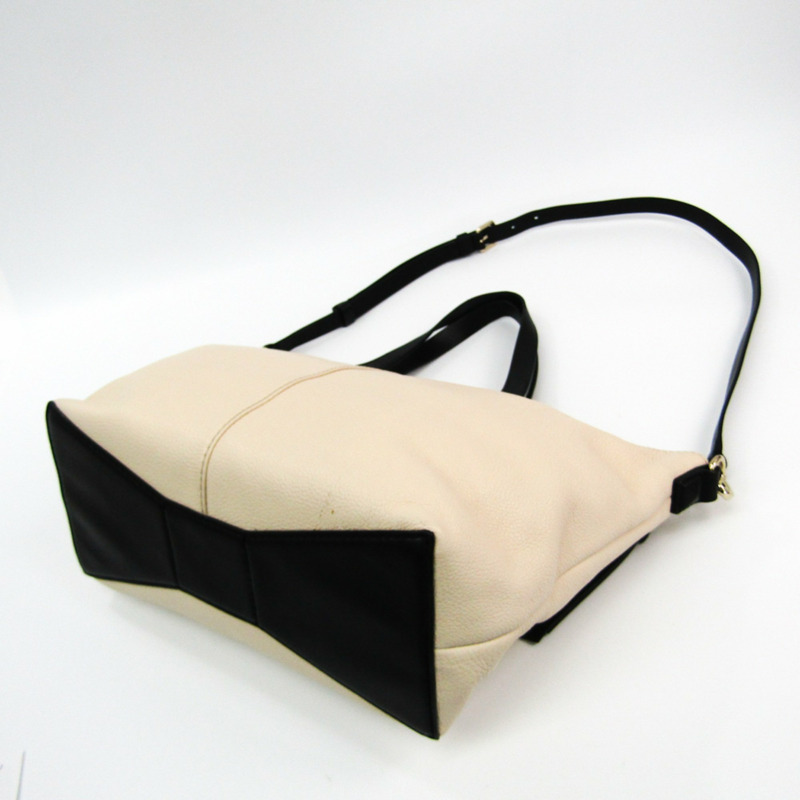 【日本直送】Kate Spade Leroy Street Linsley PXRU4434 女士皮革手提包，單肩包 黑色，象牙色 ...