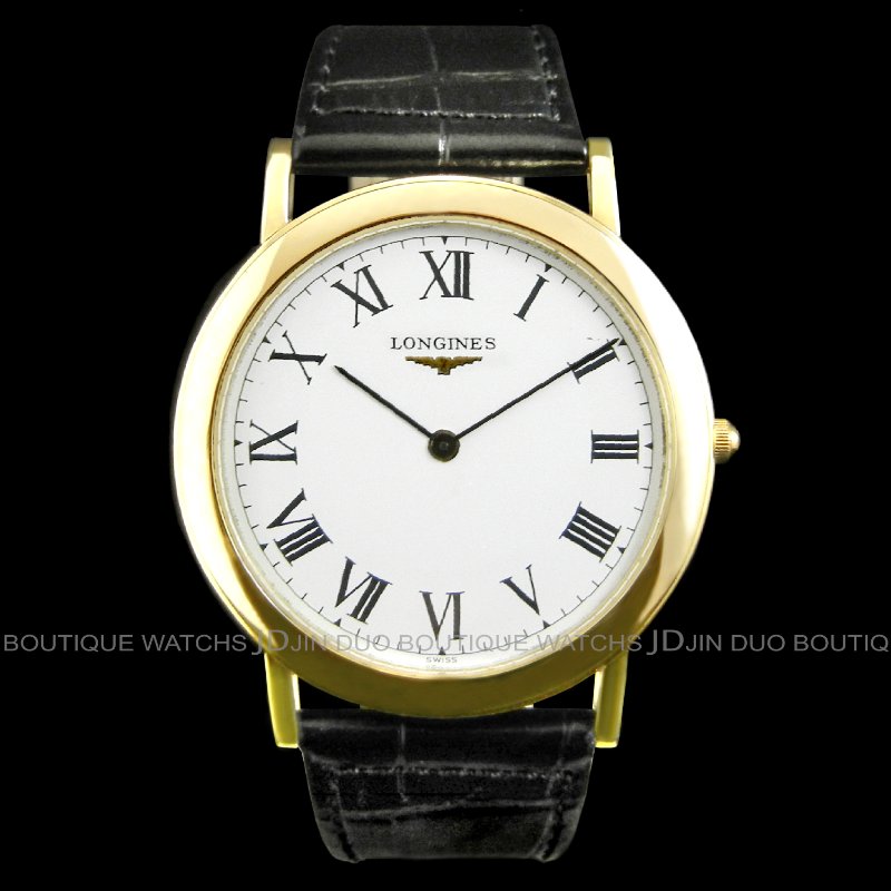 金鐸精品~2212 LONGINES 浪琴 CLASSIC 經典系列白色面盤羅馬數字18黃K金石英腕錶｜PopChill 拍拍圈