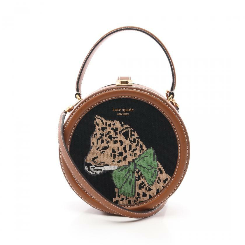 【日本直送】中古kate spade 9成新 lucy lady leopard needlepoint small crossbody 帆布 ...