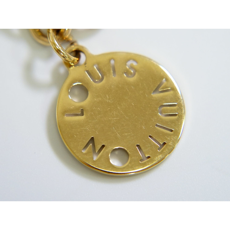 真正的路易威登 LOUIS VUITTON LV Portocle Taichenne 包魅力鑰匙扣塑料 GP 鍍金粉紅色灰色 M65647 ...