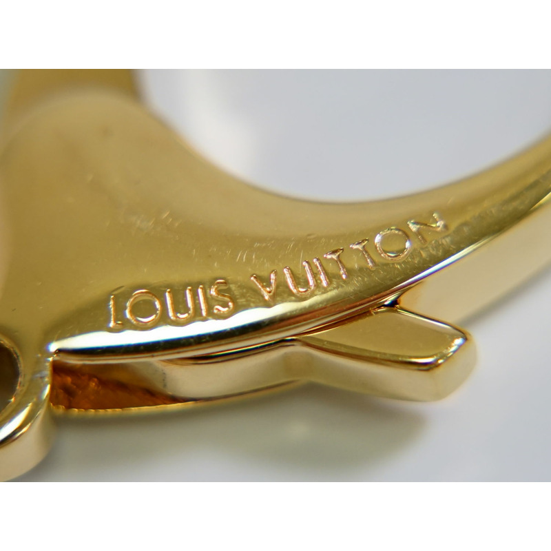 真正的路易威登 LOUIS VUITTON LV Portocle Taichenne 包魅力鑰匙扣塑料 GP 鍍金粉紅色灰色 M65647 ...