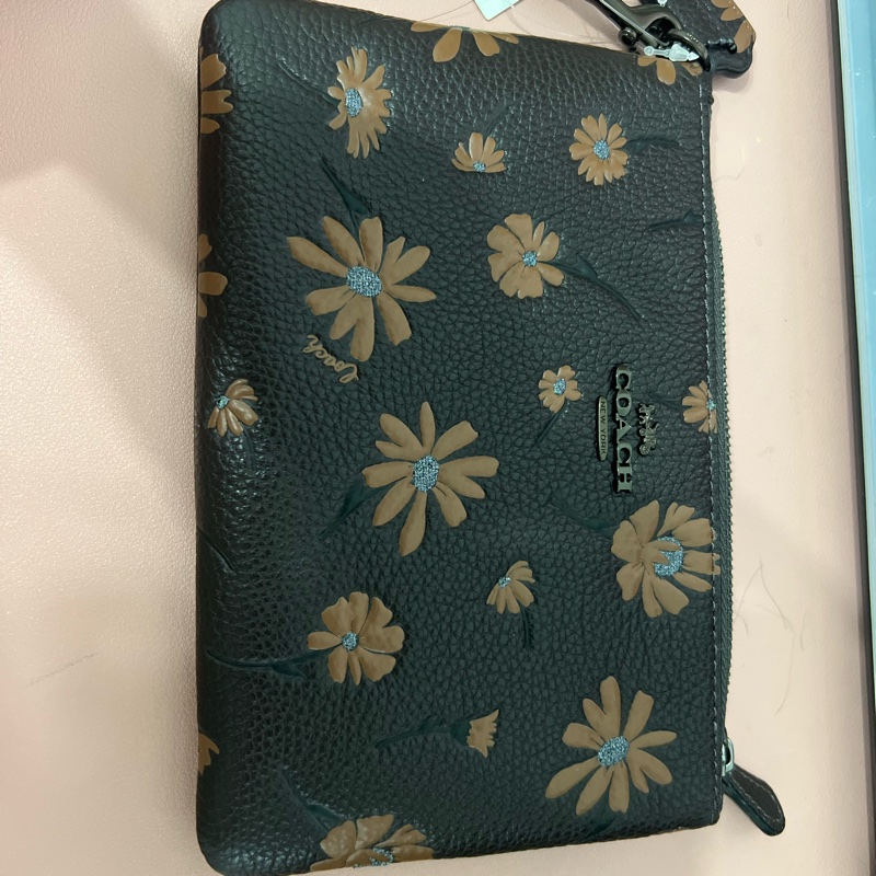 NWT Coach Polished Pebble Leather Brown Daisy Floral Print｜PopChill 拍拍圈