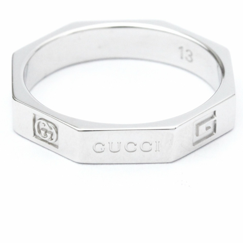 【日本直送】Gucci Octagonal Ring 白金(18K) 時尚無石戒指 銀｜PopChill 拍拍圈