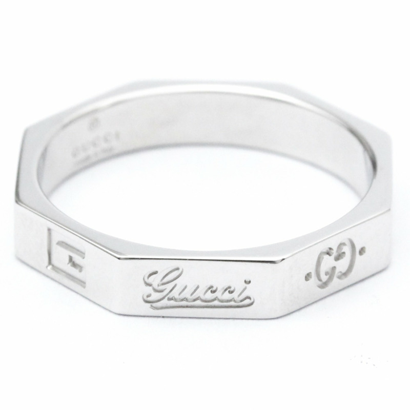 【日本直送】Gucci Octagonal Ring 白金(18K) 時尚無石戒指 銀｜PopChill 拍拍圈