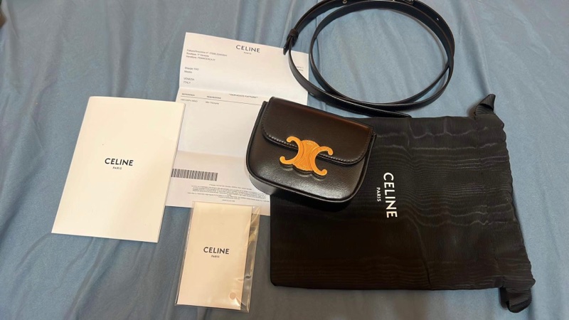 全新Celine mini Triomphe 凱旋門黑金Lisa同款小包｜PopChill 拍拍圈