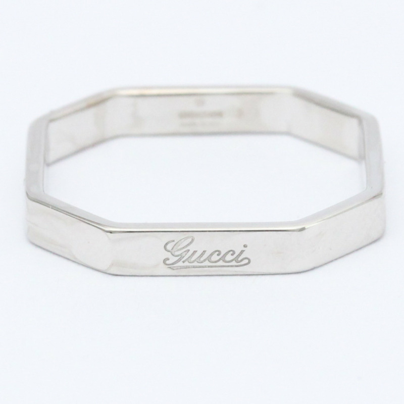 【日本直送】Gucci Octagonal Ring 白金(18K) 時尚無石戒指 銀｜PopChill 拍拍圈