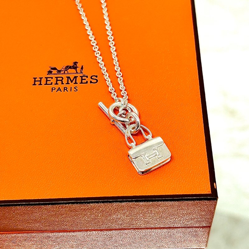 HERMES 925銀康康包造型項鍊｜PopChill 拍拍圈