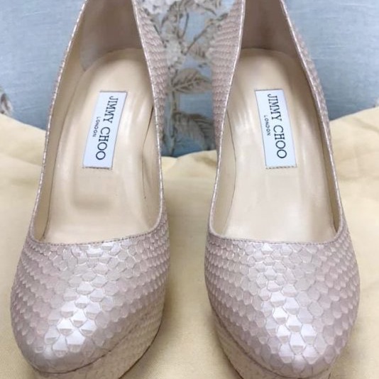 Jimmy Choo絕美的珍珠裸色全新未穿高跟鞋｜PopChill 拍拍圈