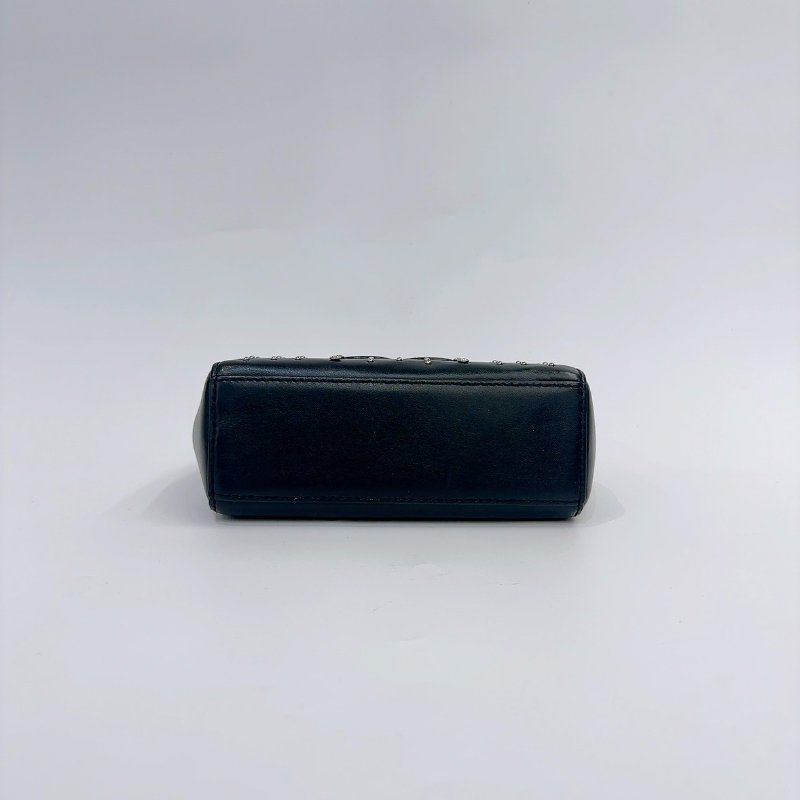 MK 黑色牛皮水鑽鉚釘手提側背包｜PopChill 拍拍圈