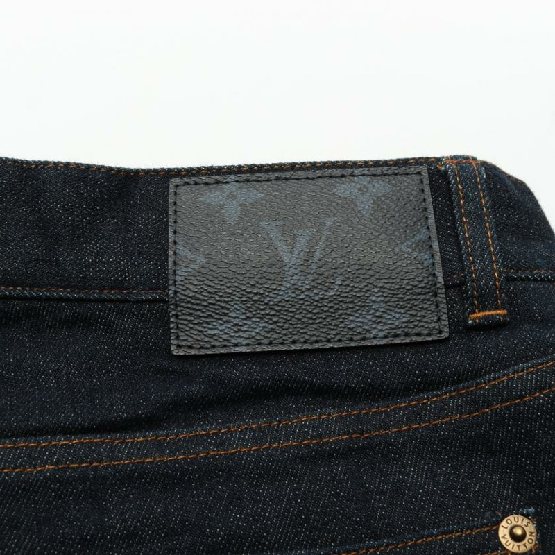 【日本直送】 Pre Owned Louis Vuitton Slim Stretch Denim Pants Indigo Blue