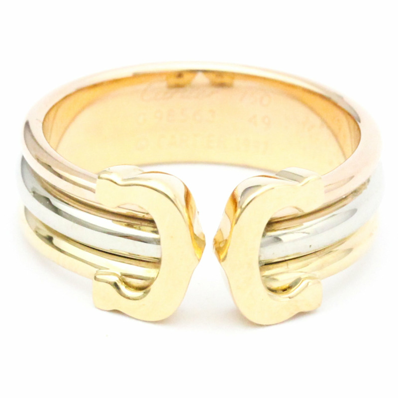 【日本直送】卡地亞 2C Trinity 戒指 玫瑰金（18K）、白金（18K）、黃金（18K）時尚無石戒指 黃金｜PopChill 拍拍圈