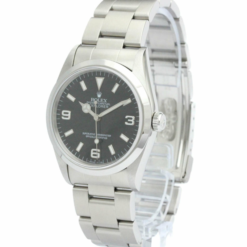 【日本直送】拋光 ROLEX Explorer IU 系列鋼自動男式手錶 14270 BF563338｜PopChill 拍拍圈