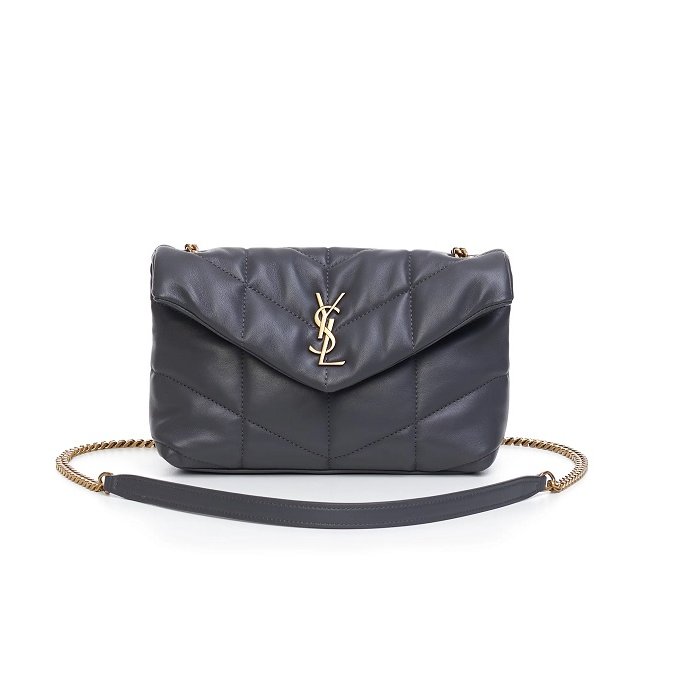 Saint Laurent YSL LouLou 小羊皮 Puffer Toy 金鍊包 風暴灰｜PopChill 拍拍圈