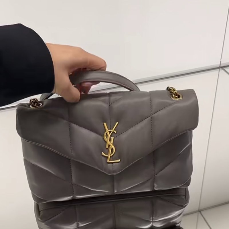 Saint Laurent YSL LouLou 小羊皮 Puffer Toy 金鍊包 風暴灰｜PopChill 拍拍圈