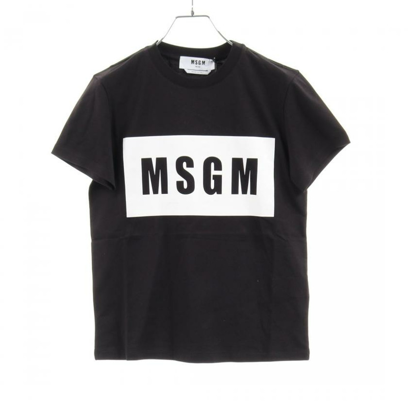 【日本直送】 Pre-owned MSGM T-shirt Crew neck logo black white｜PopChill 拍拍圈