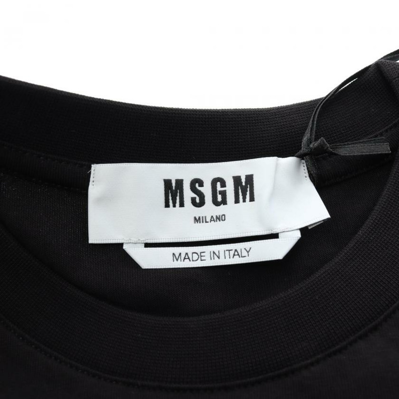 【日本直送】 Pre-owned MSGM T-shirt Crew neck logo black white｜PopChill 拍拍圈