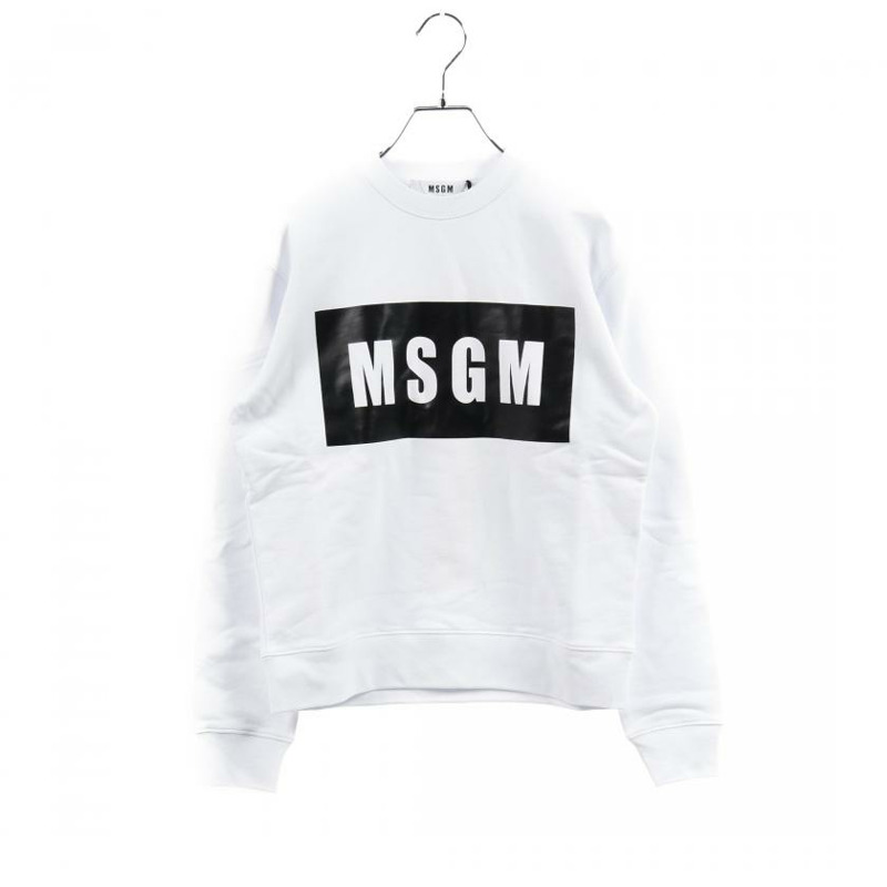 【日本直送】 Pre-owned MSGM trainer sweatshirt Crew neck logo print white｜PopChill 拍拍圈
