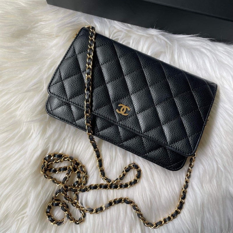 Chanel香奈兒 黑金荔枝皮 WOC 原價近11萬 25開卡袋盒｜PopChill 拍拍圈