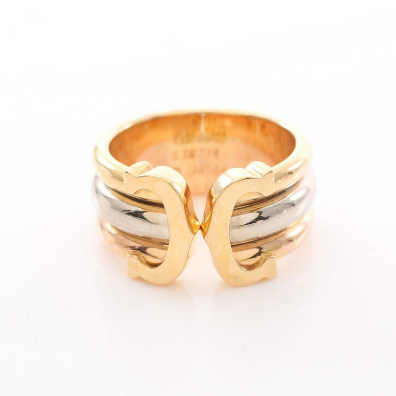 【日本直送】 Cartier 卡地亞 C 做 卡地亞 2C 三位一體 戒指 戒指 K18YG K18WG K18PG 黃色的 金子 白色的 金子 粉紅色的 金子 三 顏色｜PopChill 拍拍圈