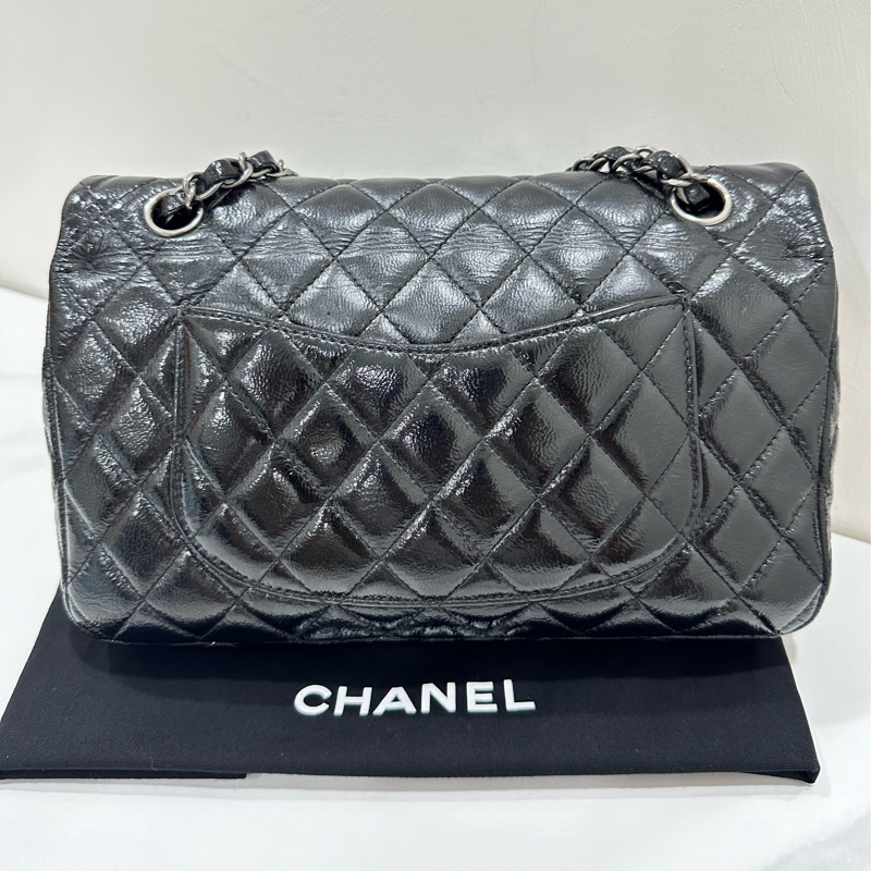 Chanel coco25 黑漆皮銀扣｜PopChill 拍拍圈