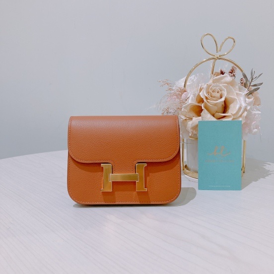Hermes 愛馬仕金扣錢包 Constance Slim Compact Bicolore Veau Eve｜PopChill 拍拍圈