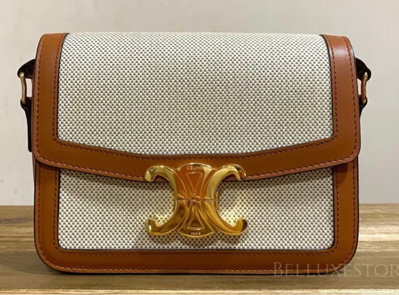 Celine triomphe box teen canvas natural/Tan｜PopChill 拍拍圈