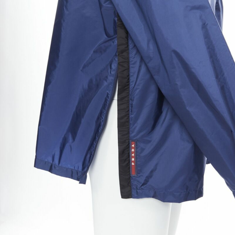 new PRADA Linea Rossa Nylon dark blue side zip light shell shirt style ...