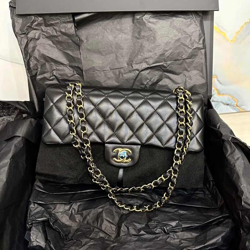 Chanel cf25 coco25 經典羊皮黑金 台灣購證🇹🇼全新未使用 專櫃價🔥6折🔥挑戰全拍拍圈最低價的25｜PopChill 拍拍圈