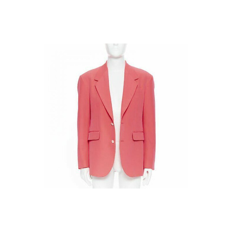 VERSACE 2019 Runway shocking neon pink oversized blazer jacket EU48 M ...