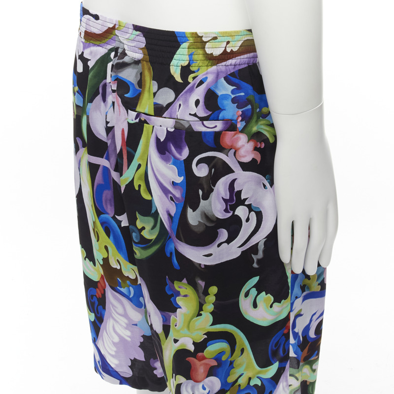 new VERSACE 2021 Runway Baroccoflage floral baroque wide shorts IT48 M ...