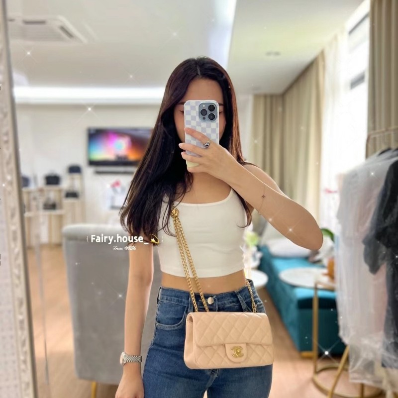 ️出售：香奈兒23s山茶花鍊條包 蜜桃粉杏色 CF23｜PopChill 拍拍圈