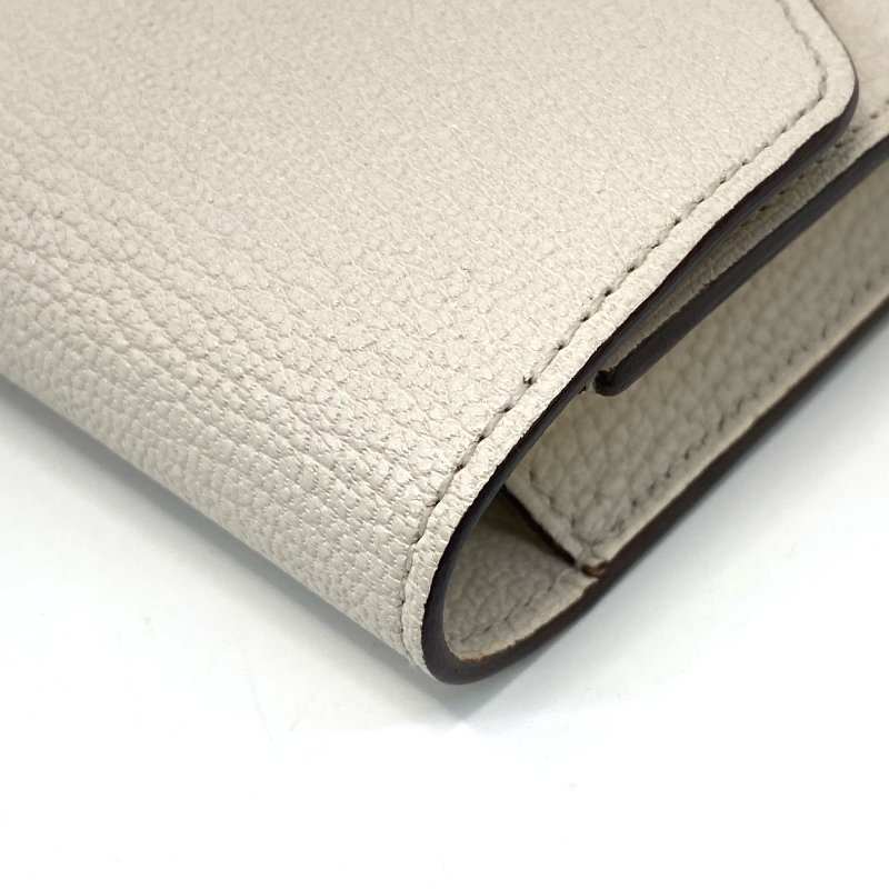 Hermes 愛馬仕 Portefeuille Roulis Slim Compact Chevre Mysore I2 Nata Gold ...