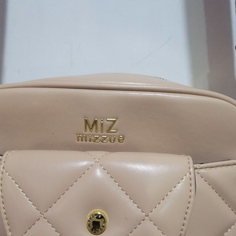 Mizzue菱格紋小香風款粉膚色相機包斜肩側肩包｜PopChill 拍拍圈