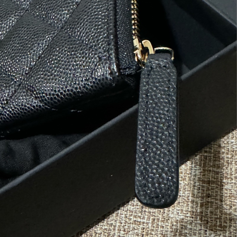 全新Chanel 24S新款logo一字拉鍊零錢包 荔枝牛皮｜PopChill 拍拍圈