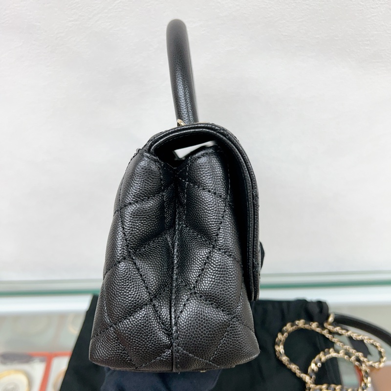 (已出 ) Chanel coco handle mini 迷你coco手柄包 黑金荔枝牛皮｜PopChill 拍拍圈