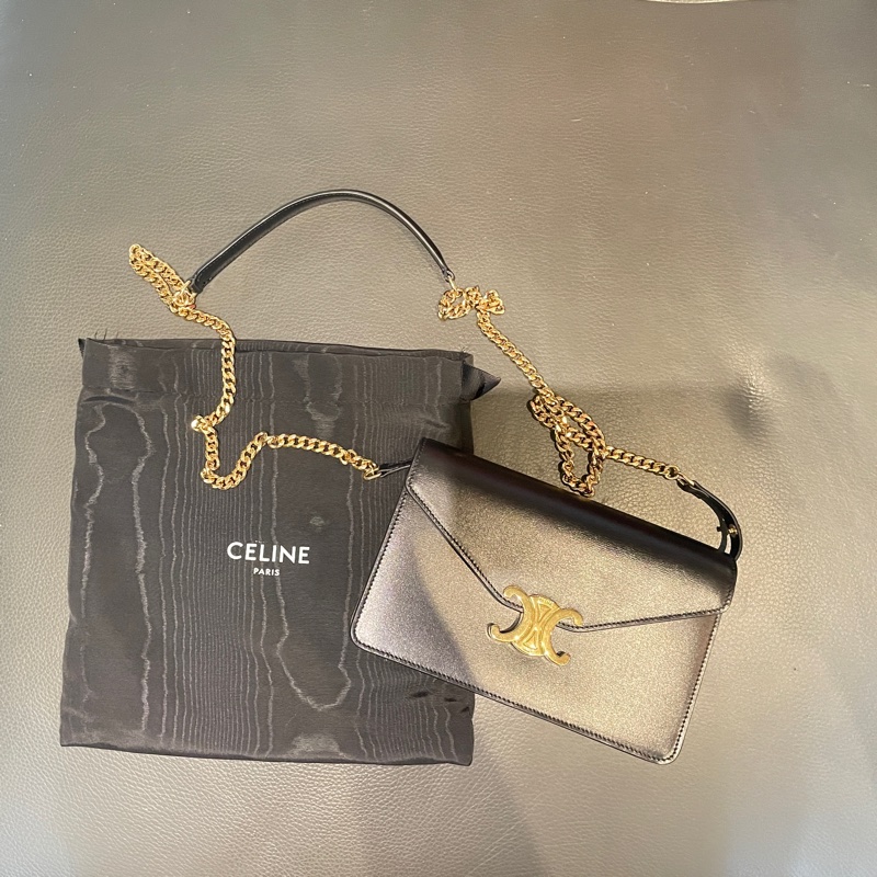 💙CELINE WOC🤍凱旋 WALLET ON CHAIN TRIOMPHE IN SHINY CALFSKIN 肩背包 側背包 ...
