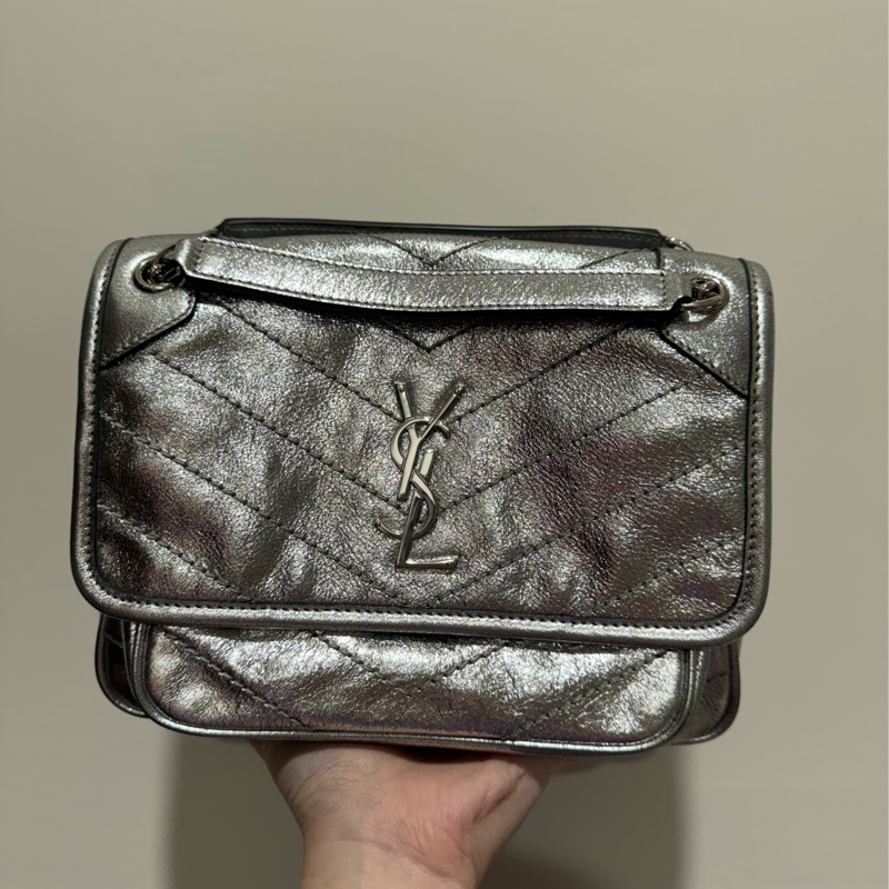 YSL niki baby 金屬銀｜PopChill 拍拍圈