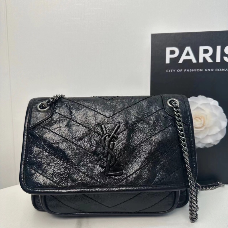 邊角🈚️磨損🥰超新🥰Ysl Niki Baby黑色 CP值最高 專櫃漲價🀄️ ️ ️ 韓團ROSÉ同款🔥｜PopChill 拍拍圈