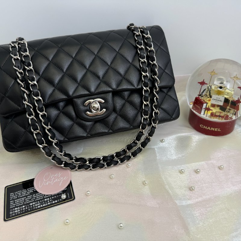 Chanel CF25/香奈兒經典口蓋包CF25 羊皮銀扣｜PopChill 拍拍圈