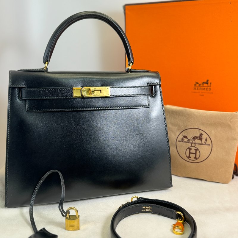 Hermes Kelly 28 Box Leather Stamp Circle U｜PopChill 拍拍圈