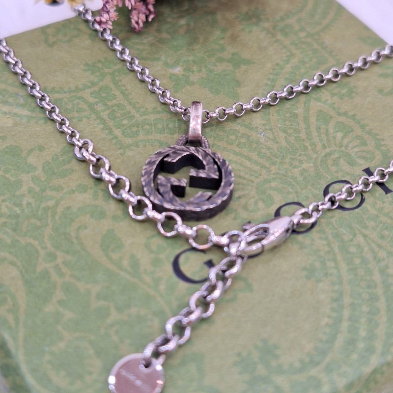 GUCCI Interlocking 復古 GG 純銀 925 項鍊｜PopChill 拍拍圈