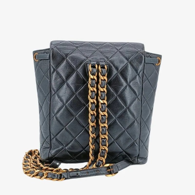 CHANEL Vintage Black Lambskin Duma Backpack｜PopChill 拍拍圈