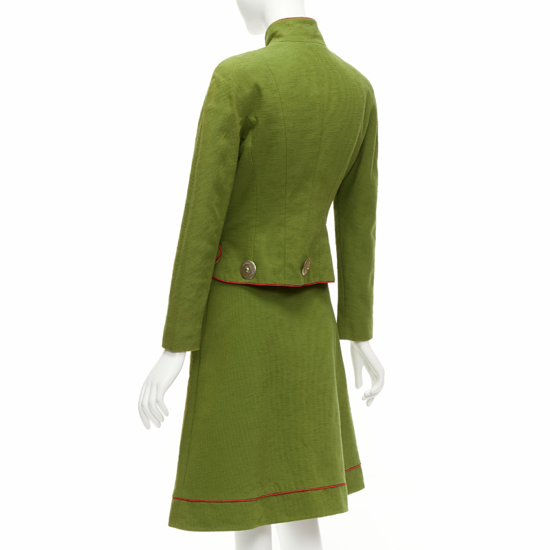 rare CHRISTIAN DIOR John Galliano 1999 Mao Communist green skirt suit ...