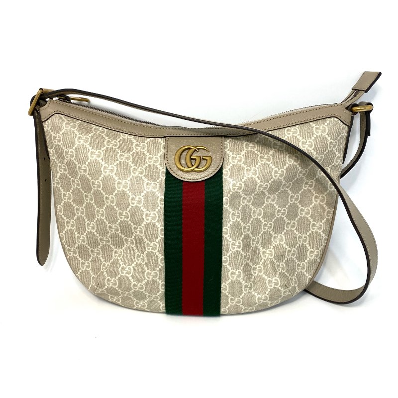 Gucci 古馳 Ophidia GG Supreme Canvas Beige Calfskin Web Shoulder Bag ...