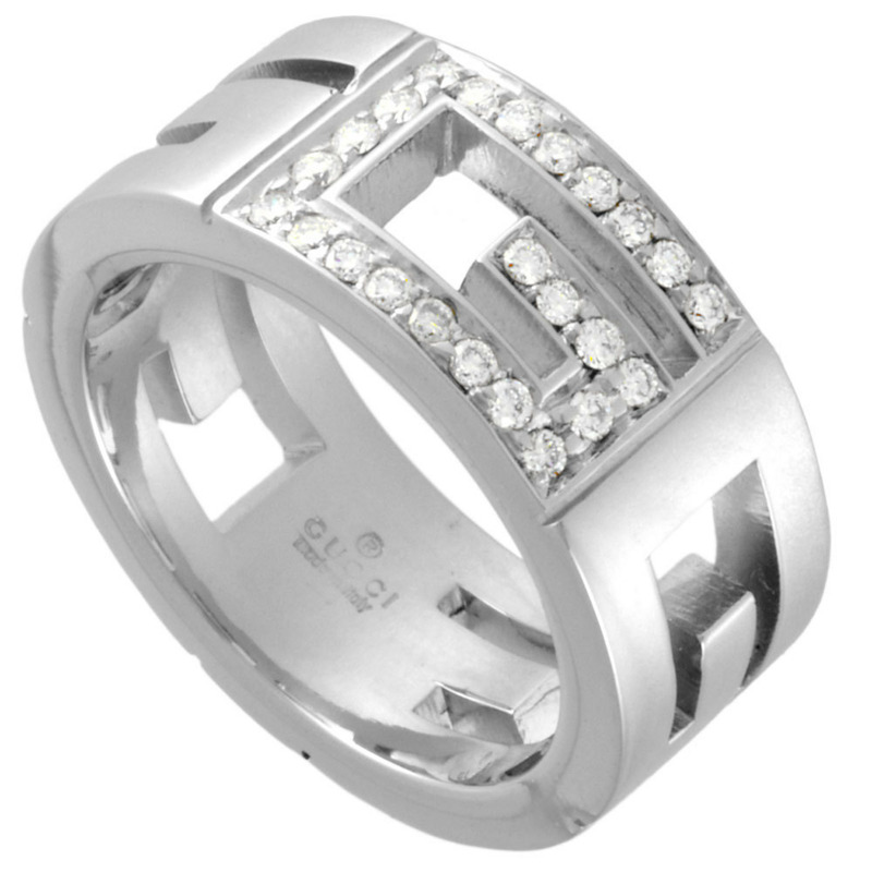 Gucci 多枚戒指，尺寸 5.5，K18WG，鑽石｜PopChill 拍拍圈