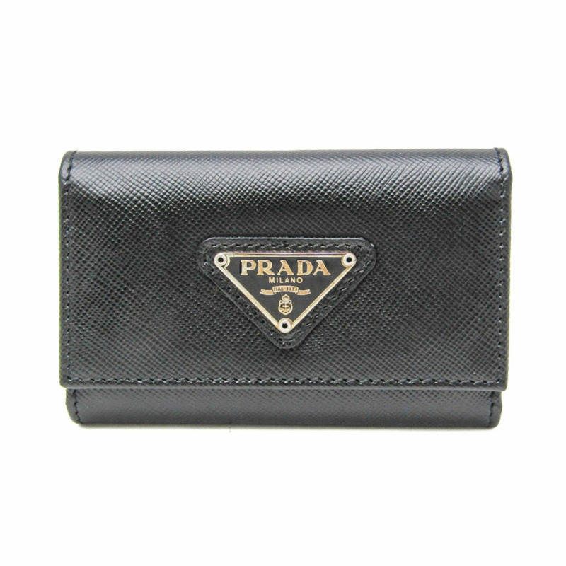Prada Saffiano M222A 男士、女士皮革鑰匙包黑色｜PopChill 拍拍圈