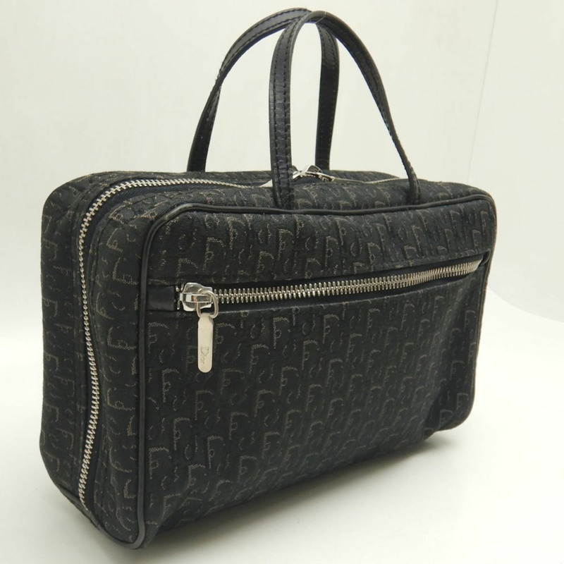 Christian Dior Dior Truss de Voyage 手袋 Trotter 帆布 x 皮革 黑色 252447 ...